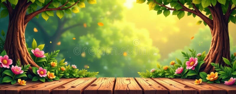 Playful Wooden Comic Backdrop; Game UI Element, Backdrop, Style ...