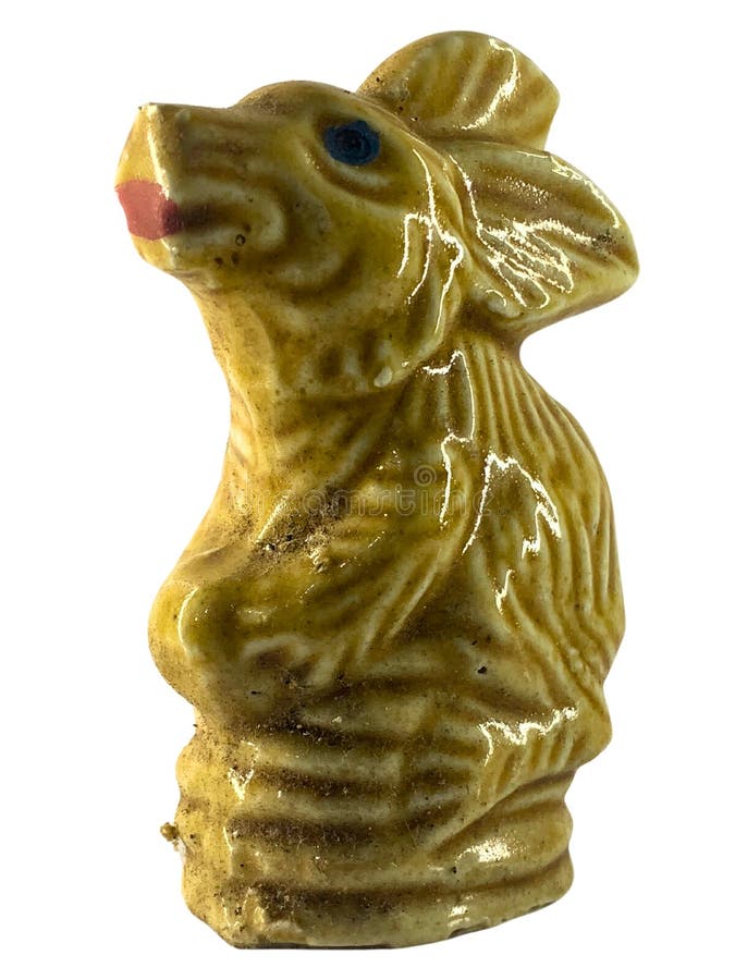 Vintage Hand-Painted Porcelain Rabbit Statue Stock Image - Image of ...