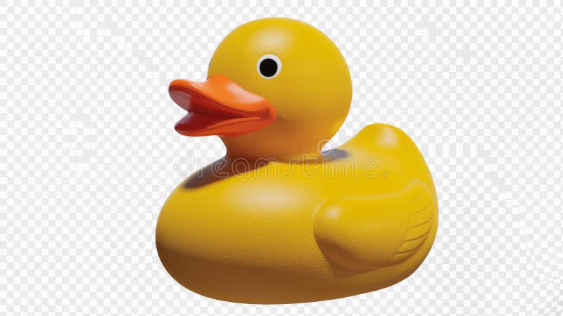 Playful Yellow Rubber Duck, Isolated on Transparent Background Stock ...