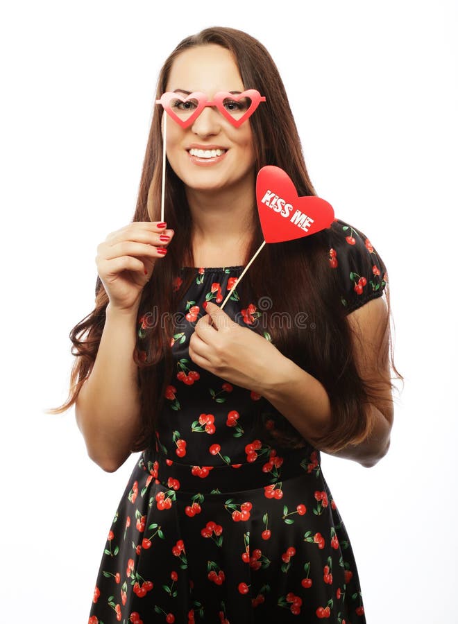 Playful Young Woman Ready for Party Stock Photo - Image of flirting ...