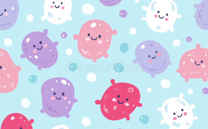 Playfully Animated Viruses Drift through a Whimsical Background in a ...