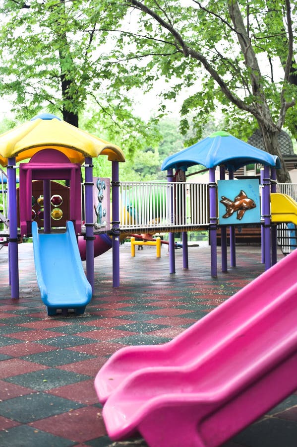 Daycare Playground Equipment Stock Photo - Image of outside, plastic ...