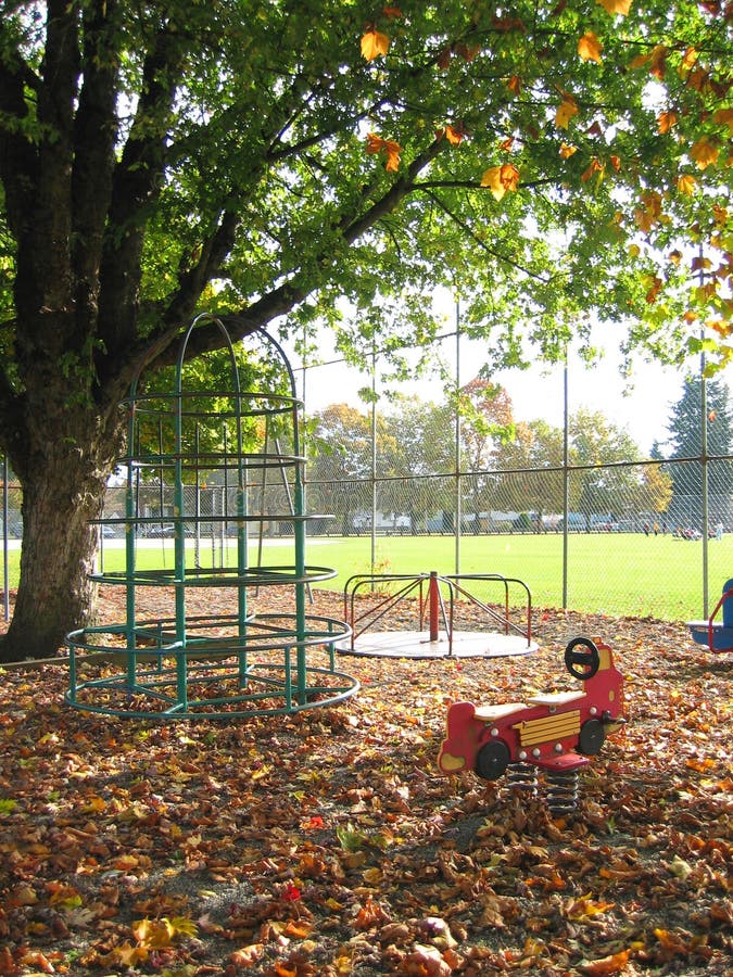 Playground stock image. Image of fall, kids, trees, leaf - 311341