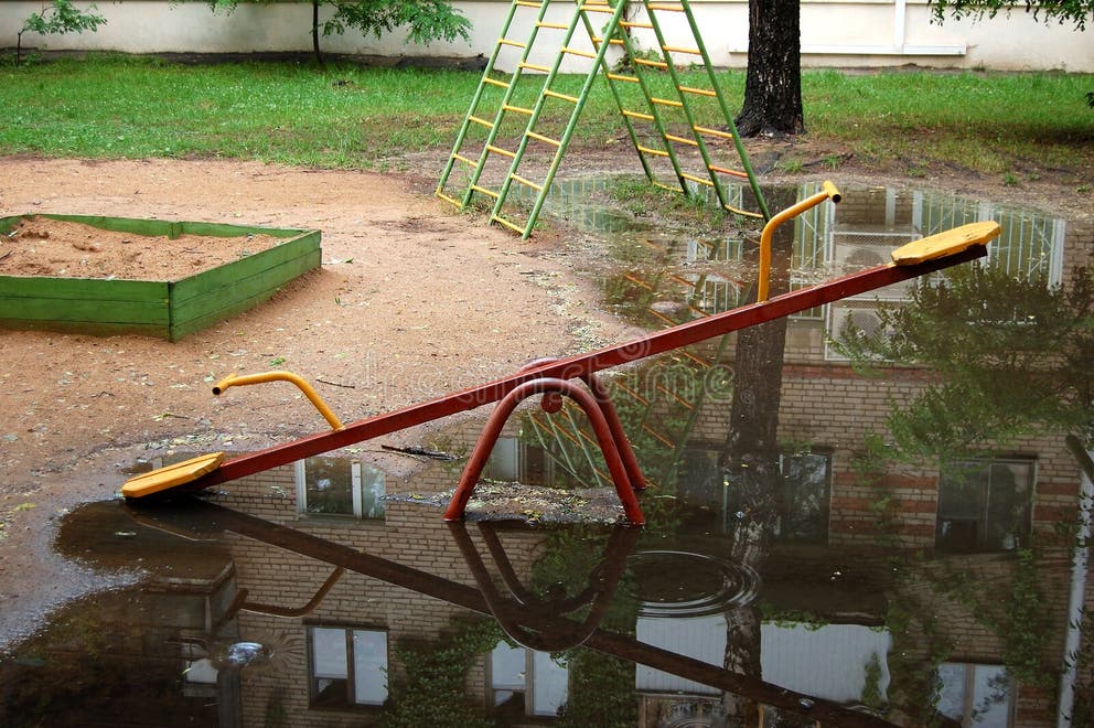 Playground stock photo. Image of seesaw, dull, weather - 974816