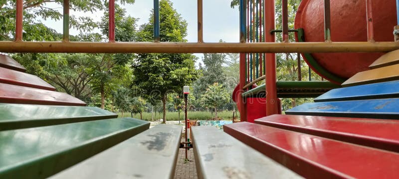 Playground in the Afternoon Stock Photo - Image of cottage, house ...