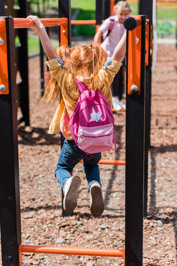 Playground stock photo. Image of backpack, redhead, playground - 103918610