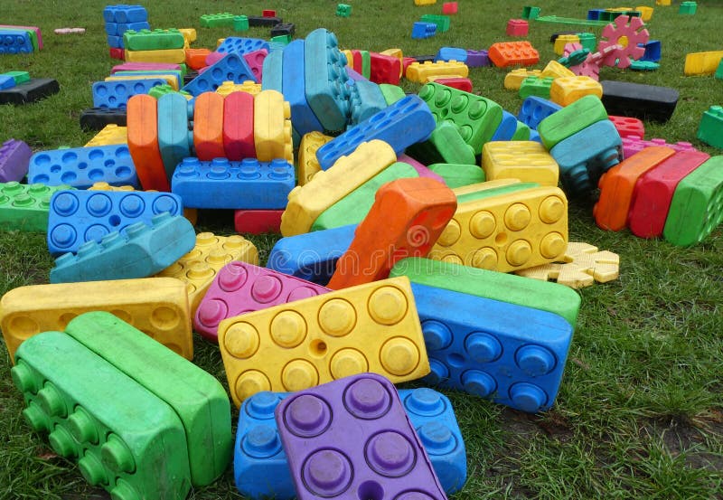 Playground with Building Blocks Stock Photo - Image of assemble, color ...