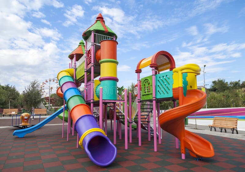 Playground for Children in Parks Editorial Photo - Image of clear, play ...