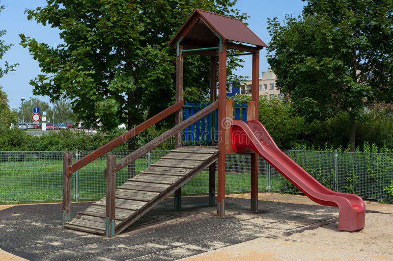 Playground for children. stock photo. Image of countryside - 98410628