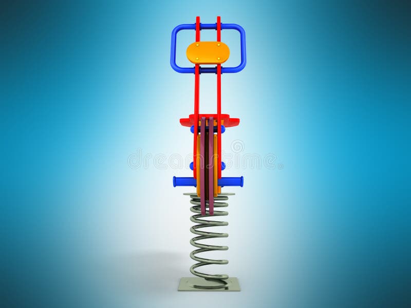 Playground for Children Spring Motorcycle Front in the Middle of Stock ...