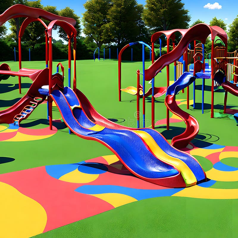 Playground, AI-Generatet stock illustration. Illustration of climbing ...