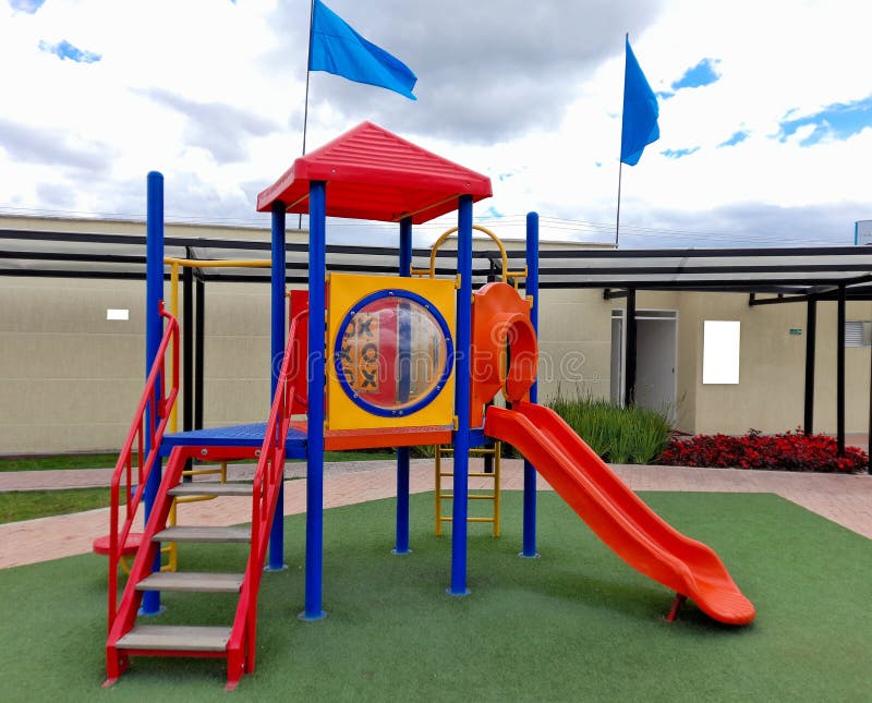 A Playground with Clipping Path Stock Photo - Image of colombia, safety ...