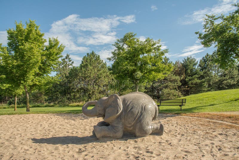 Playground elephant stock image. Image of play, grass - 57369965