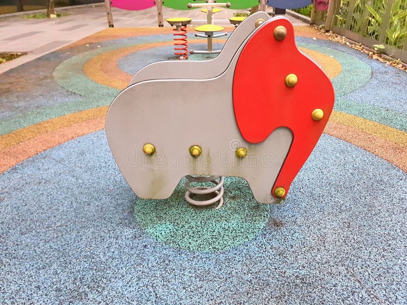Playground elephant ride stock photo. Image of summer - 265638214