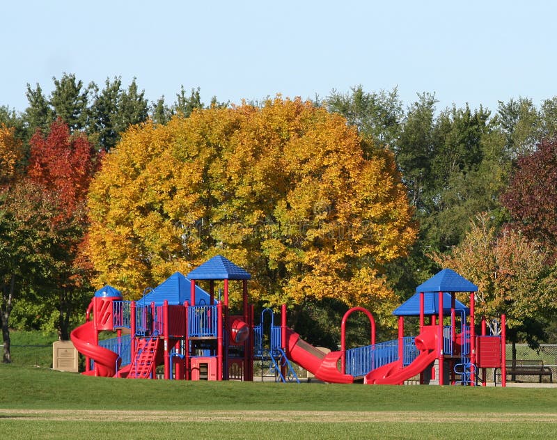 Playground in fall stock image. Image of autumn, playground - 1777541