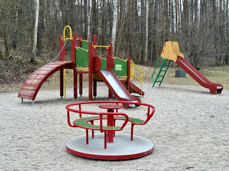 Modern Children S Playground Stock Photo - Image of city, inflatable ...