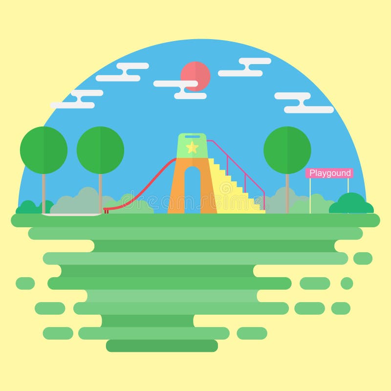 Playground Flat Scene Background Vector Design. Stock Vector ...