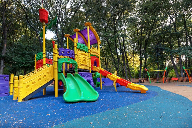 Playground In Forest Fall Season Nature Scenery Stock Photo - Image of ...
