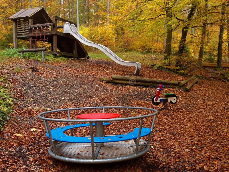 Playground in Fall 2 stock photo. Image of nursery, slide - 1408668