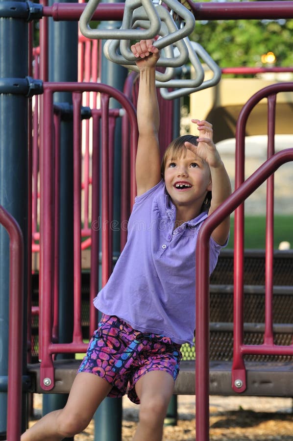 Child happy playground stock photo. Image of outside, hang - 8054422