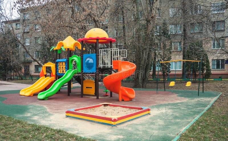 Playground for Fun Games and Children`s Education Stock Photo - Image ...