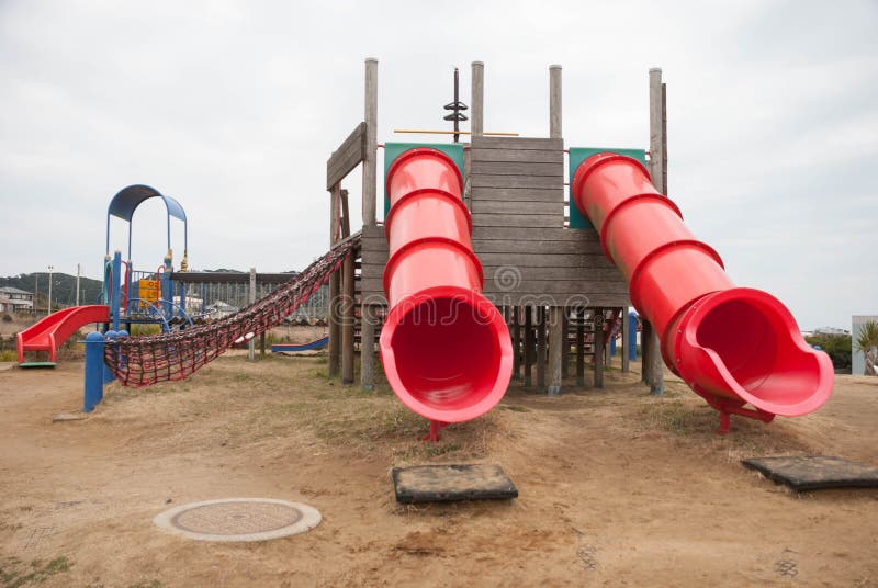 Playground stock photo. Image of misty, playground, bridge - 69259906