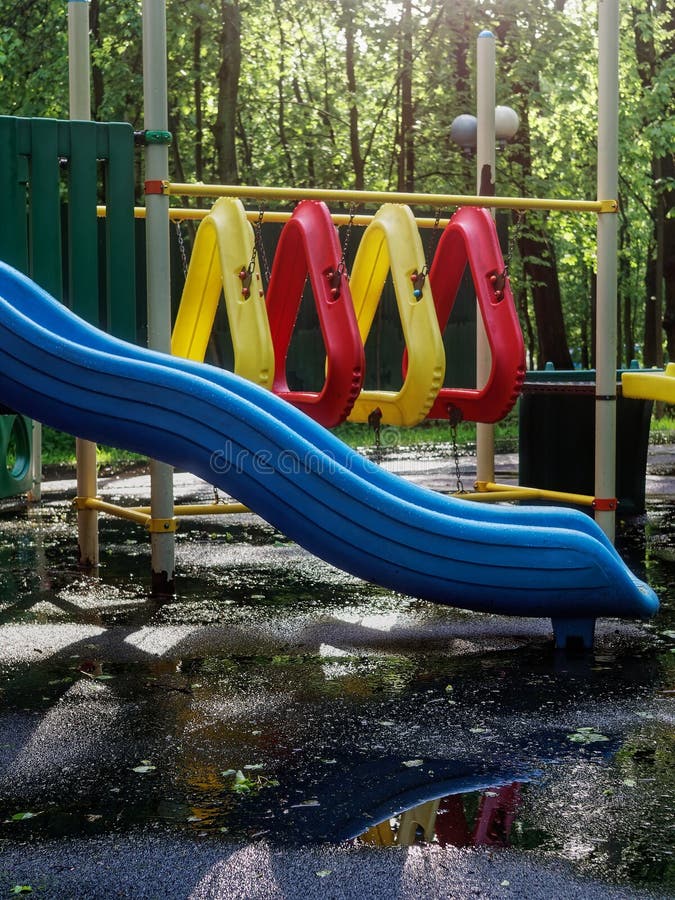 Playground rain stock photo. Image of playground, park - 139682710