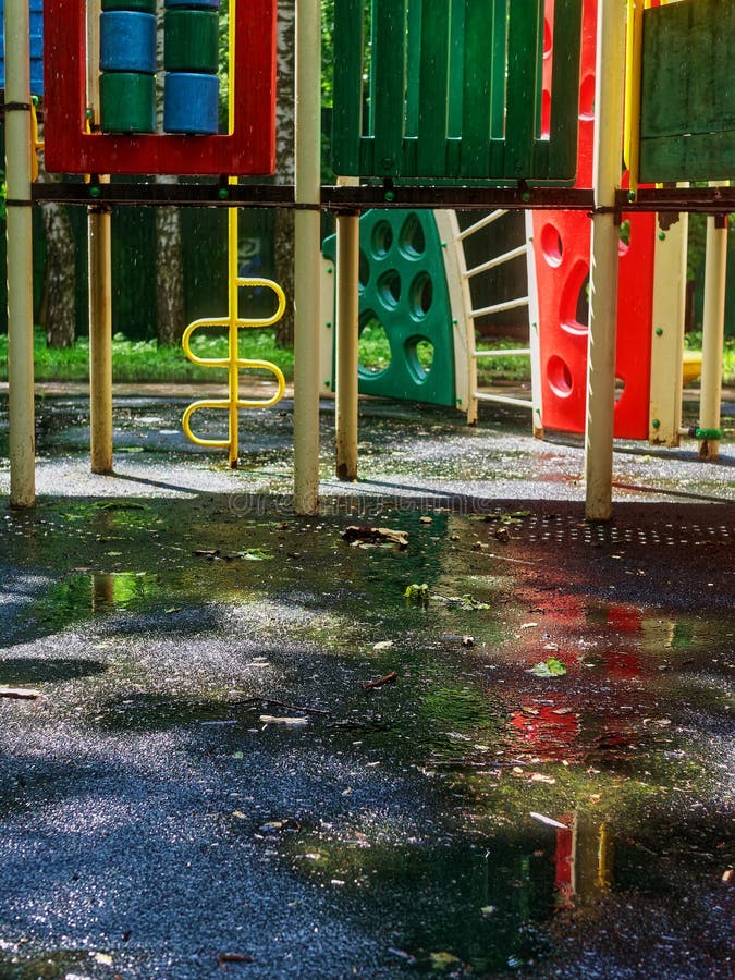 Playground rain stock photo. Image of playground, park - 139682710