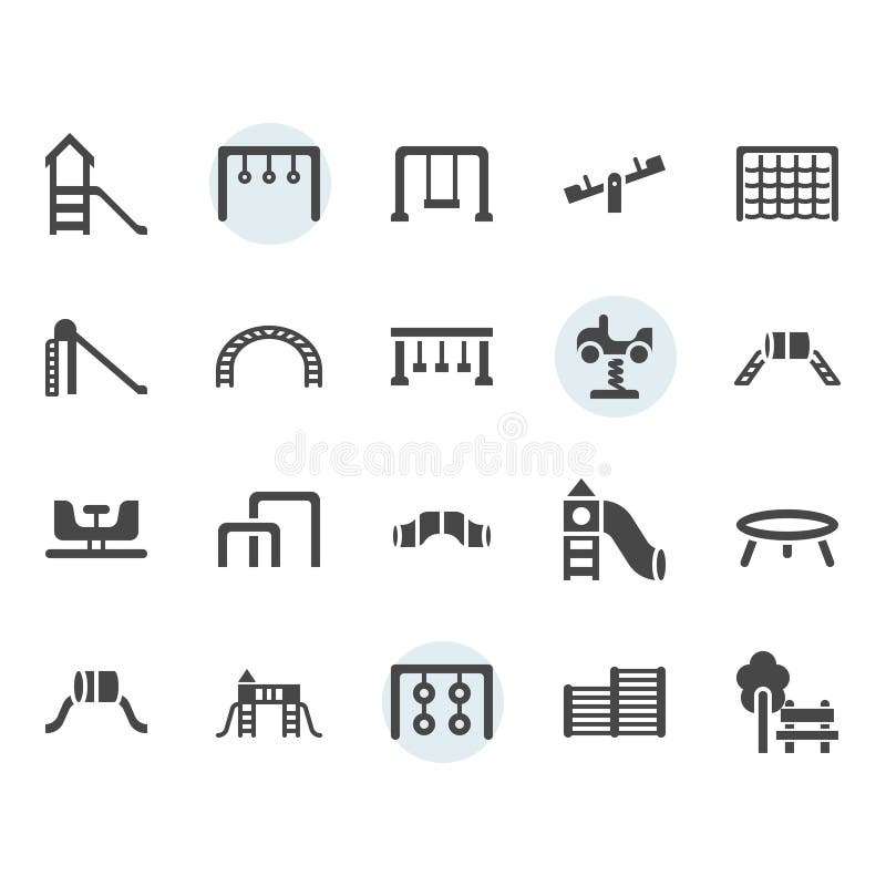Playground Icon and Symbol Set in Glyph Design Stock Vector ...