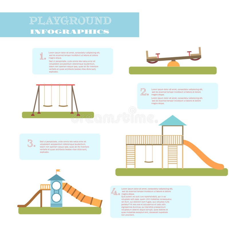 Playground Infographic Elements Vector. Stock Vector - Illustration of ...