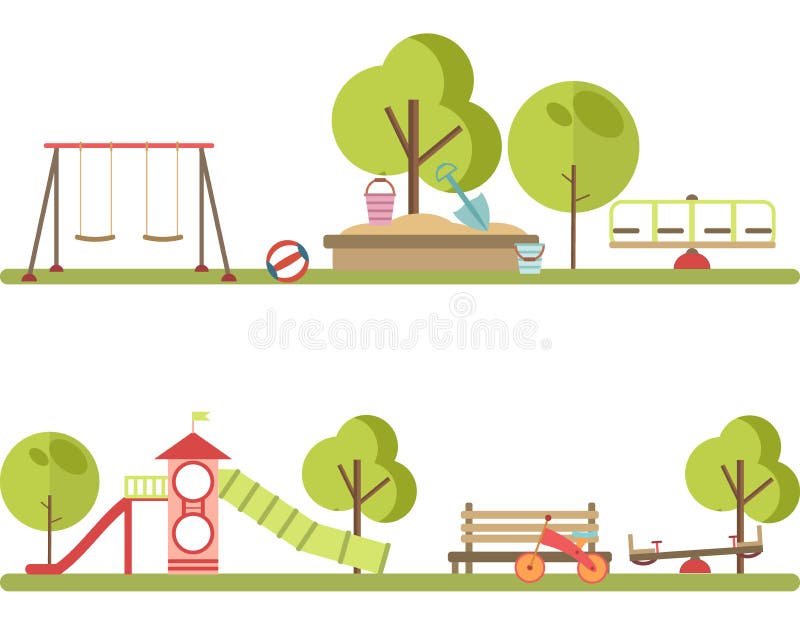 Playground Infographic Elements Vector. Stock Vector - Illustration of ...