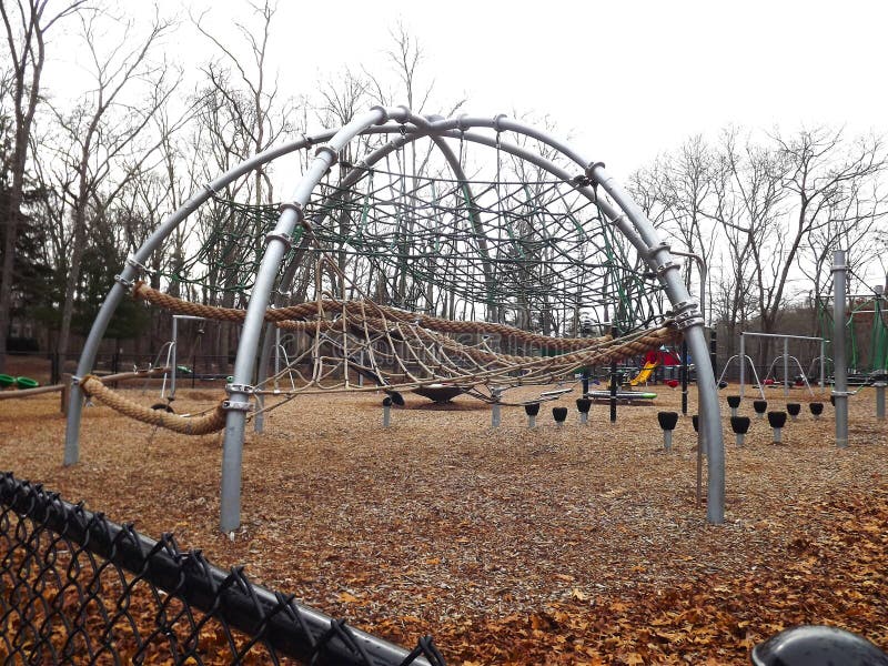 Playground Jungle Gym - Ropes for All Ages Stock Image - Image of bare ...