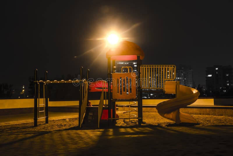 Playground at night stock photo. Image of beautiful - 107847698