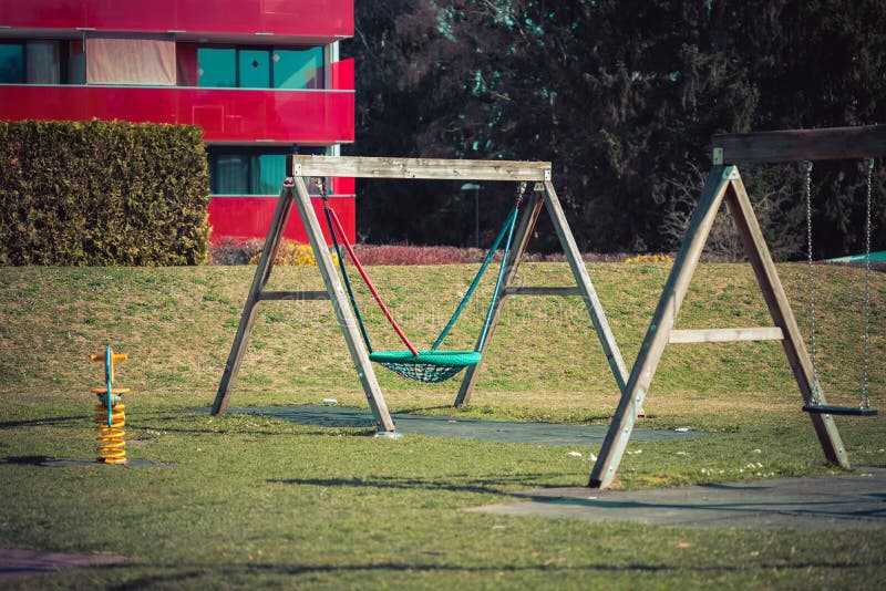 Playground with No People, Abandoned and Lonely Stock Photo - Image of ...