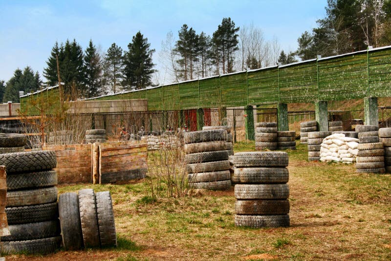 Playground for paintball stock image. Image of group - 28045865