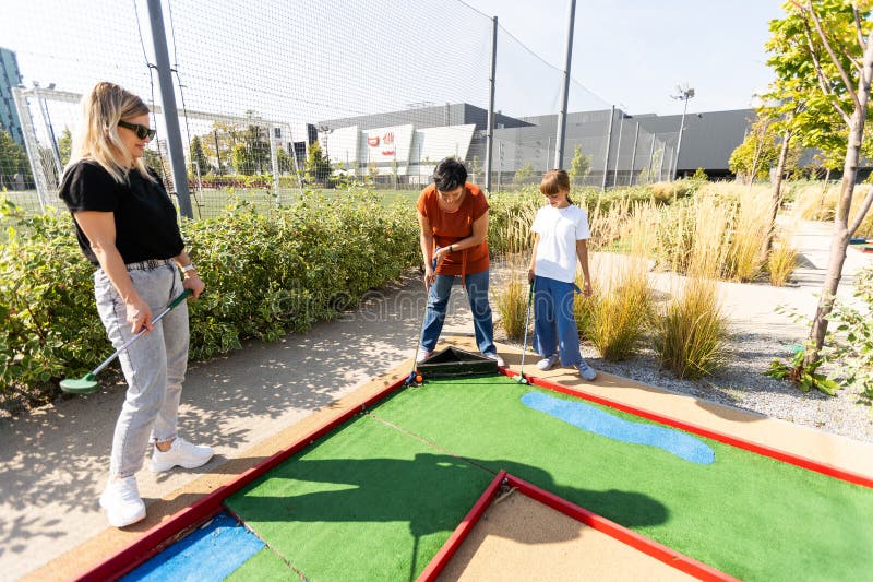 A Playground in the Park Equipped for Playing Mini-golf Stock Image ...
