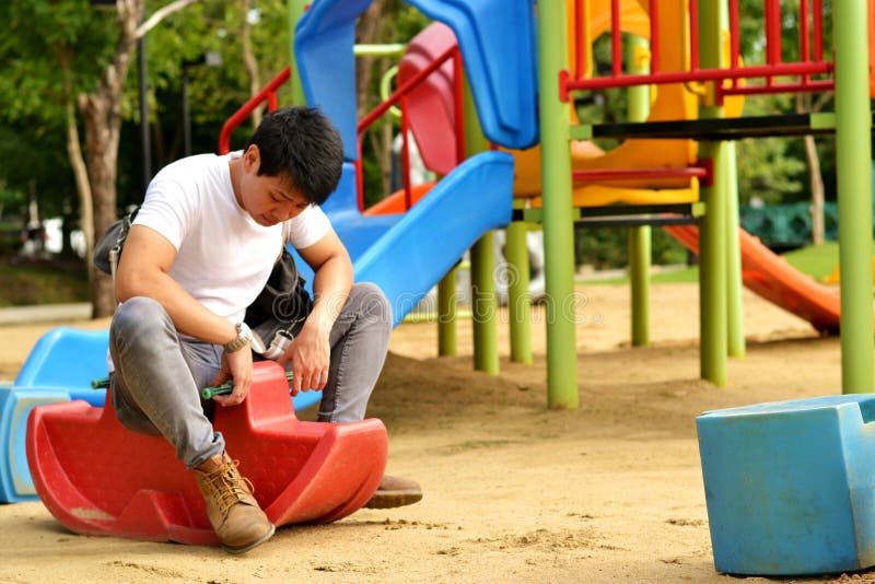 Playground at the park stock image. Image of play, outdoor - 58325639