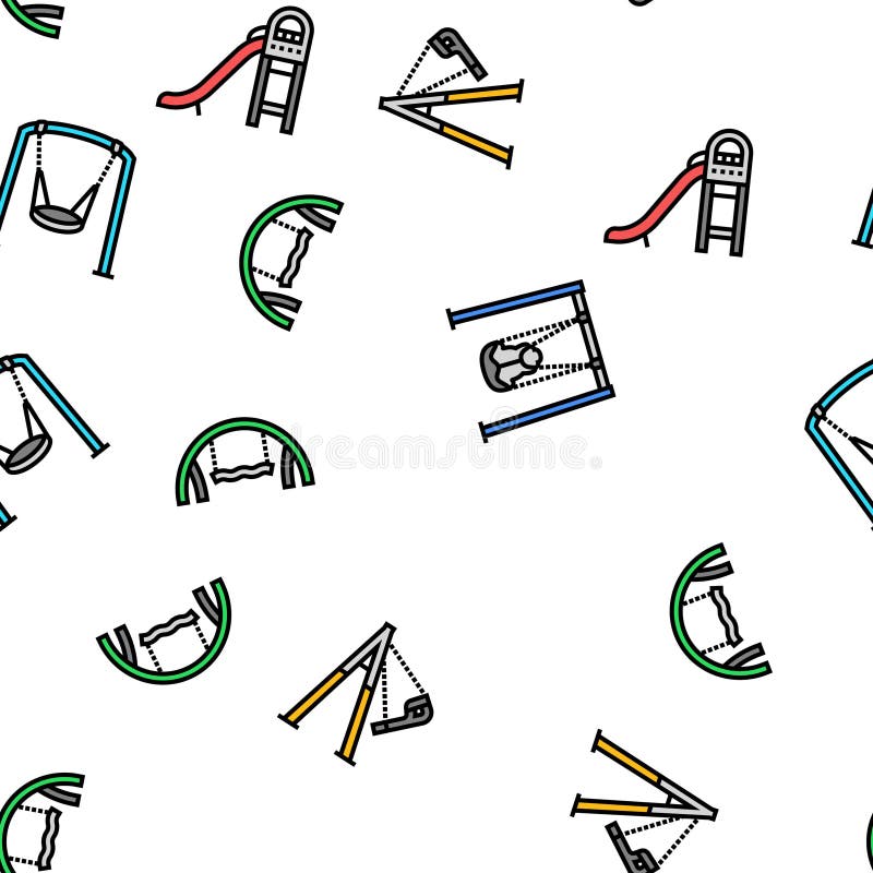 Playground Park Outdoor Play Vector Seamless Pattern Stock Vector ...