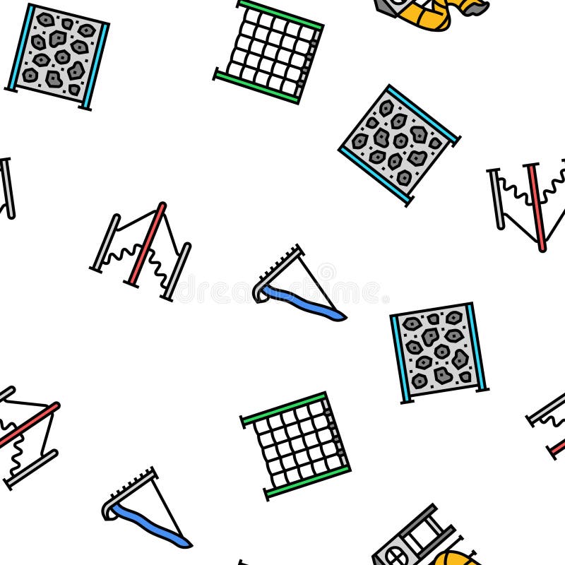 Playground Park Outdoor Play Vector Seamless Pattern Stock Vector ...