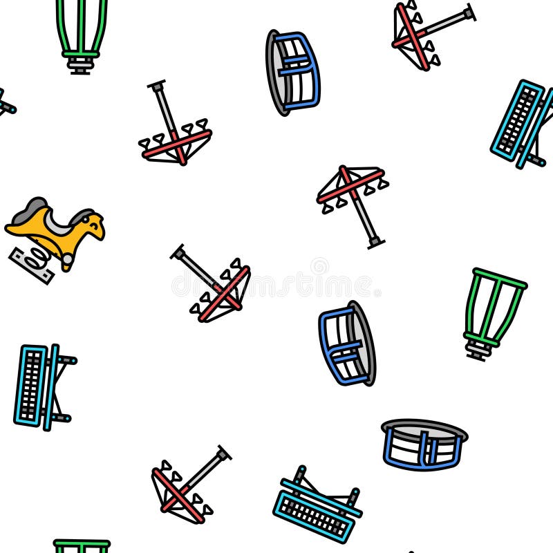 Playground Park Outdoor Play Vector Seamless Pattern Stock Vector ...