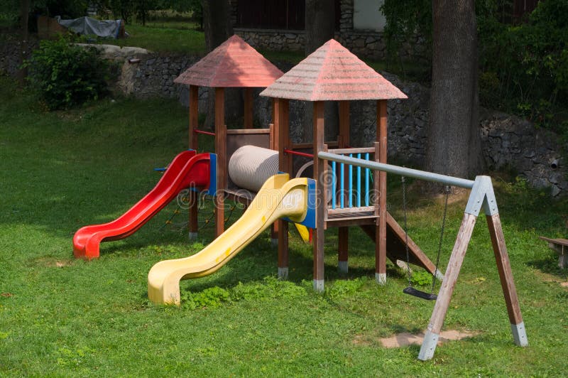A Place for Children To Play in the Park. Stock Image - Image of slide ...