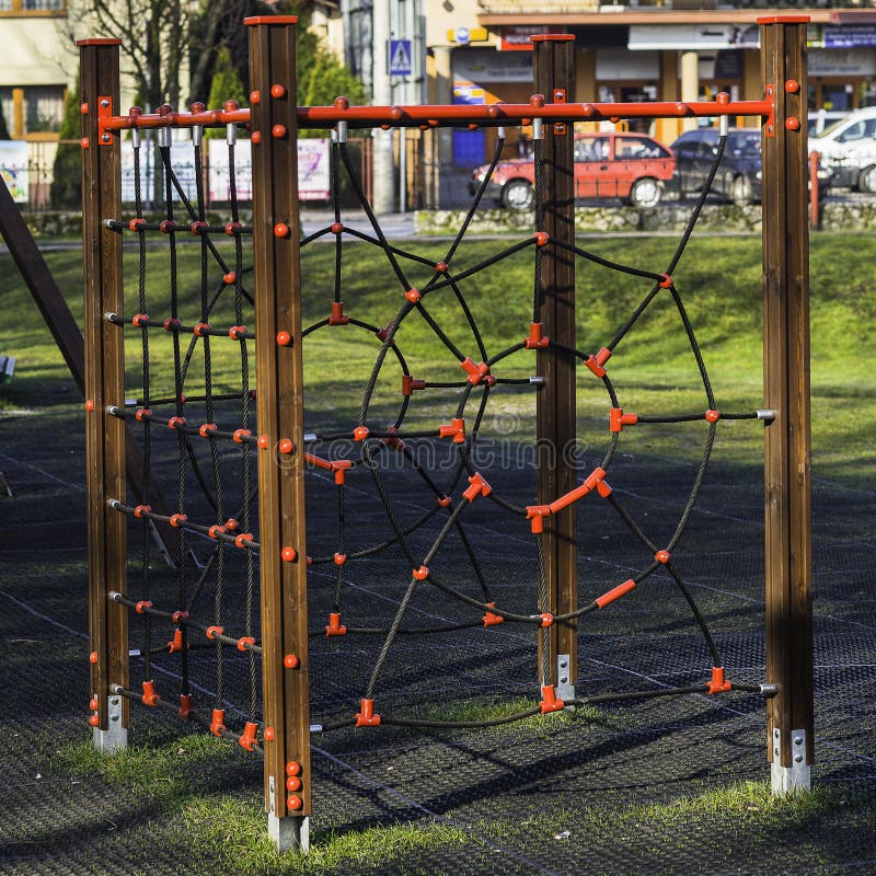 Playground with ropes stock image. Image of modern, champion - 51555063