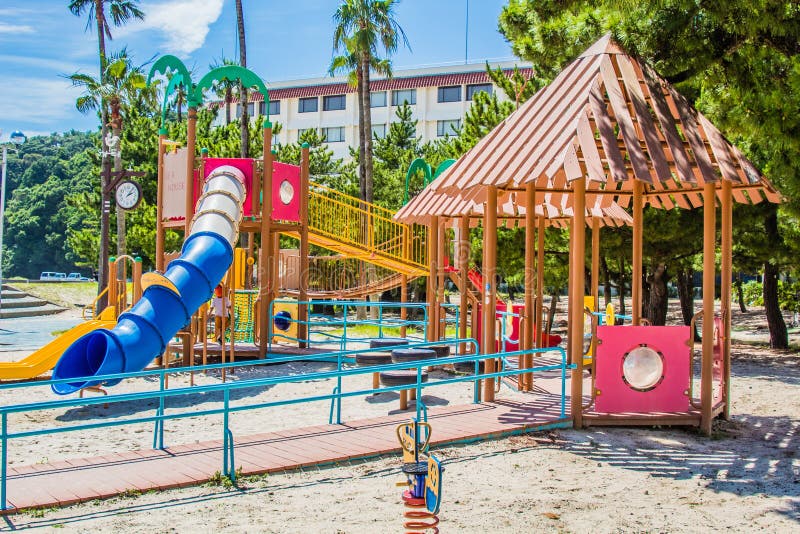 Playground on the Sand in the Park. Editorial Stock Photo - Image of ...
