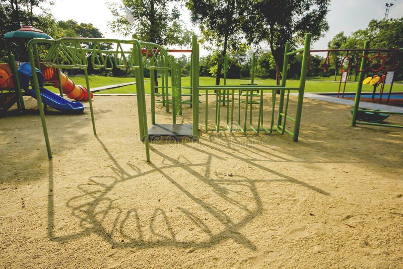 Playground on the Sand in the Park. Stock Photo - Image of climb ...