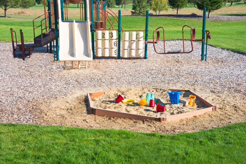 Playground Sandbox Toys Jungle Gym Stock Image - Image of aged, play ...