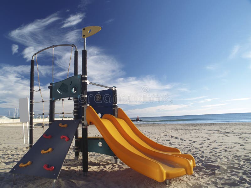 Playground slide. stock image. Image of summer, coast - 27195453