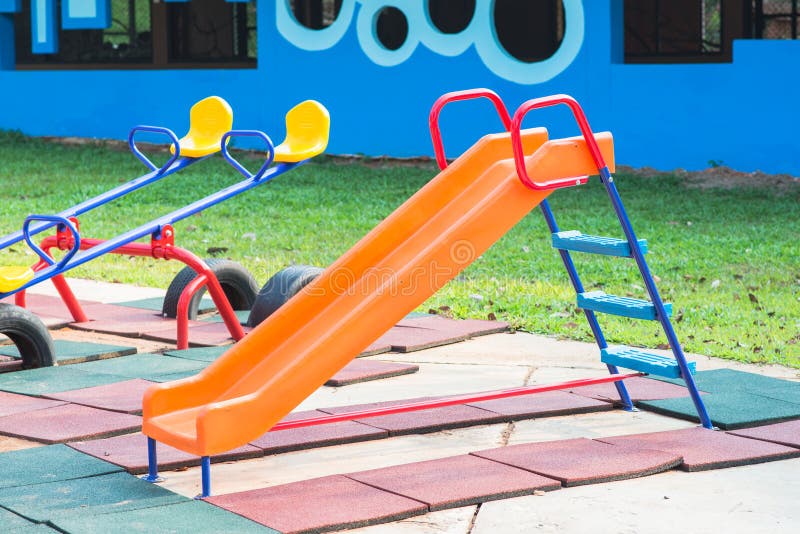 Playground Slide of Plastic Stock Photo - Image of structure, slider ...