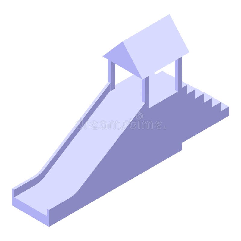 Playground Slide Structure Isometrically Projected on White Background ...