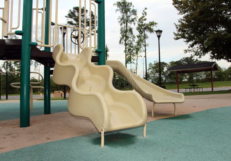 Playground slides stock photo. Image of area, park, swing - 43920058