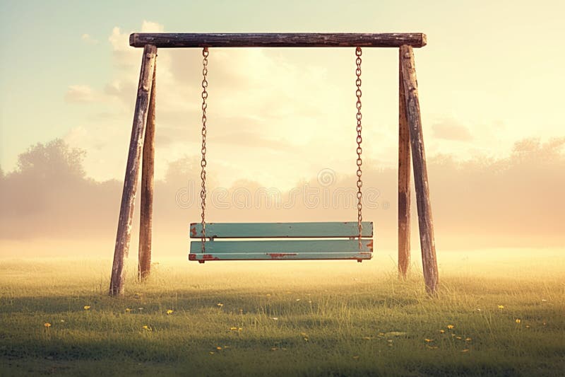 Playground Solitude Empty Chain Swing Evokes a Quiet, Nostalgic ...